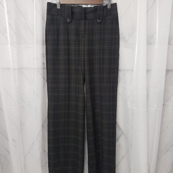 Mango | Pants & Jumpsuits | Mng Black Brown Gray Plaid Wide Leg ...